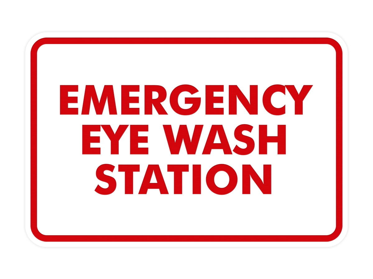 Classic Emergency Eye Wash Station Sign (White/Red) - Medium - Walmart.com