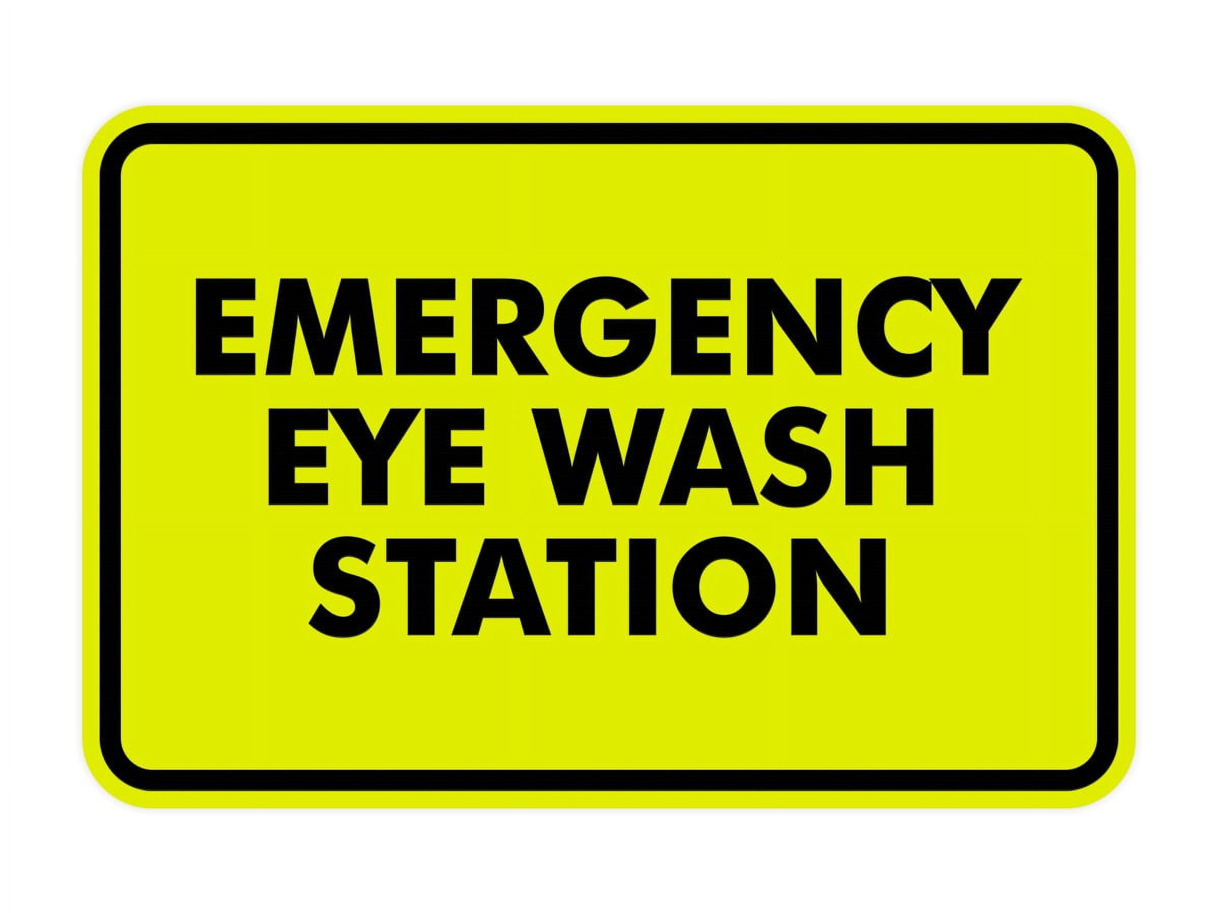 Classic Emergency Eye Wash Station Sign (Yellow / Black) - Small ...