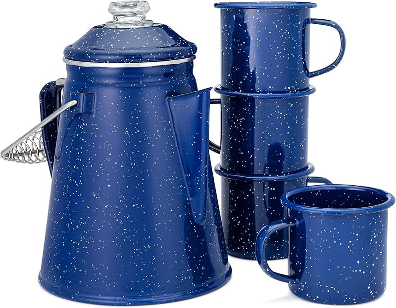 MY Classic Enamel Set Coffee Percolator & Mugs — The Most Nostalgic ...