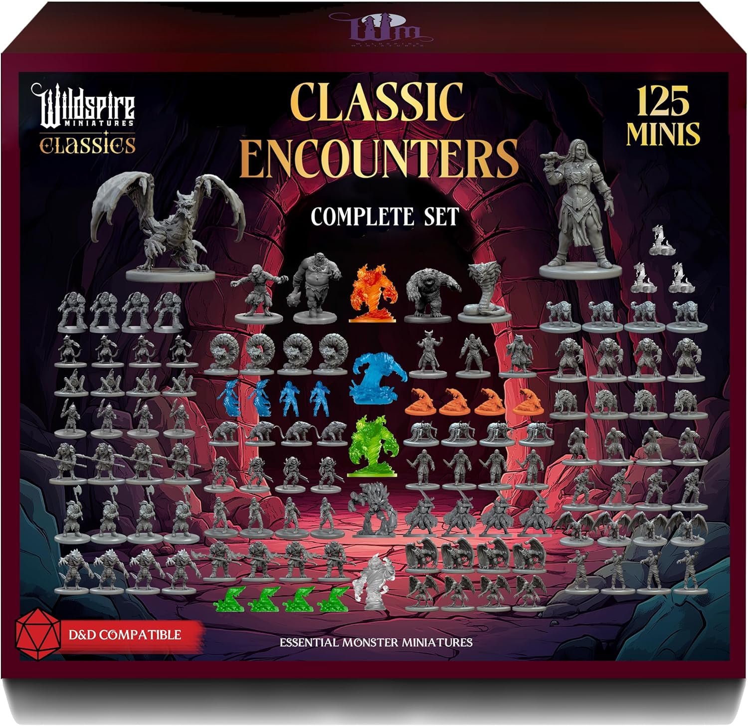Classic Encounters - 125 Iconic DND Miniatures Bulk Monsters, Unpainted ...