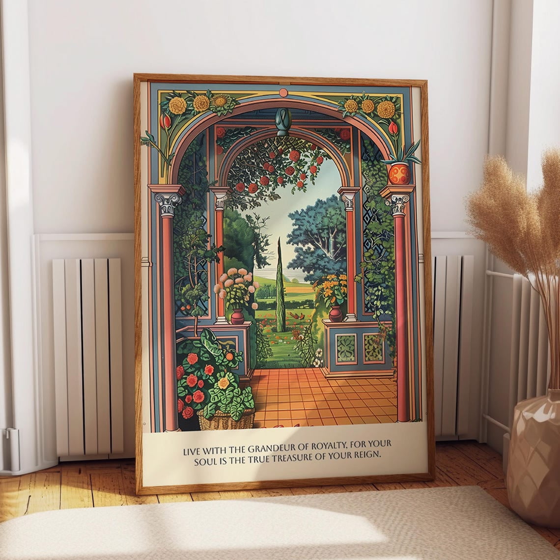 Classic European Garden Wall Art - Regal Garden View Print – Elegant ...