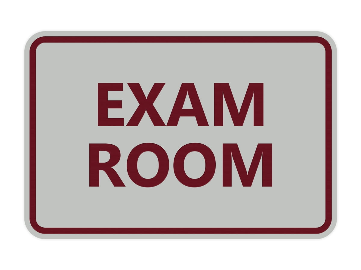 Classic Exam Room Sign (Light Grey / Burgundy) - Medium - Walmart.com