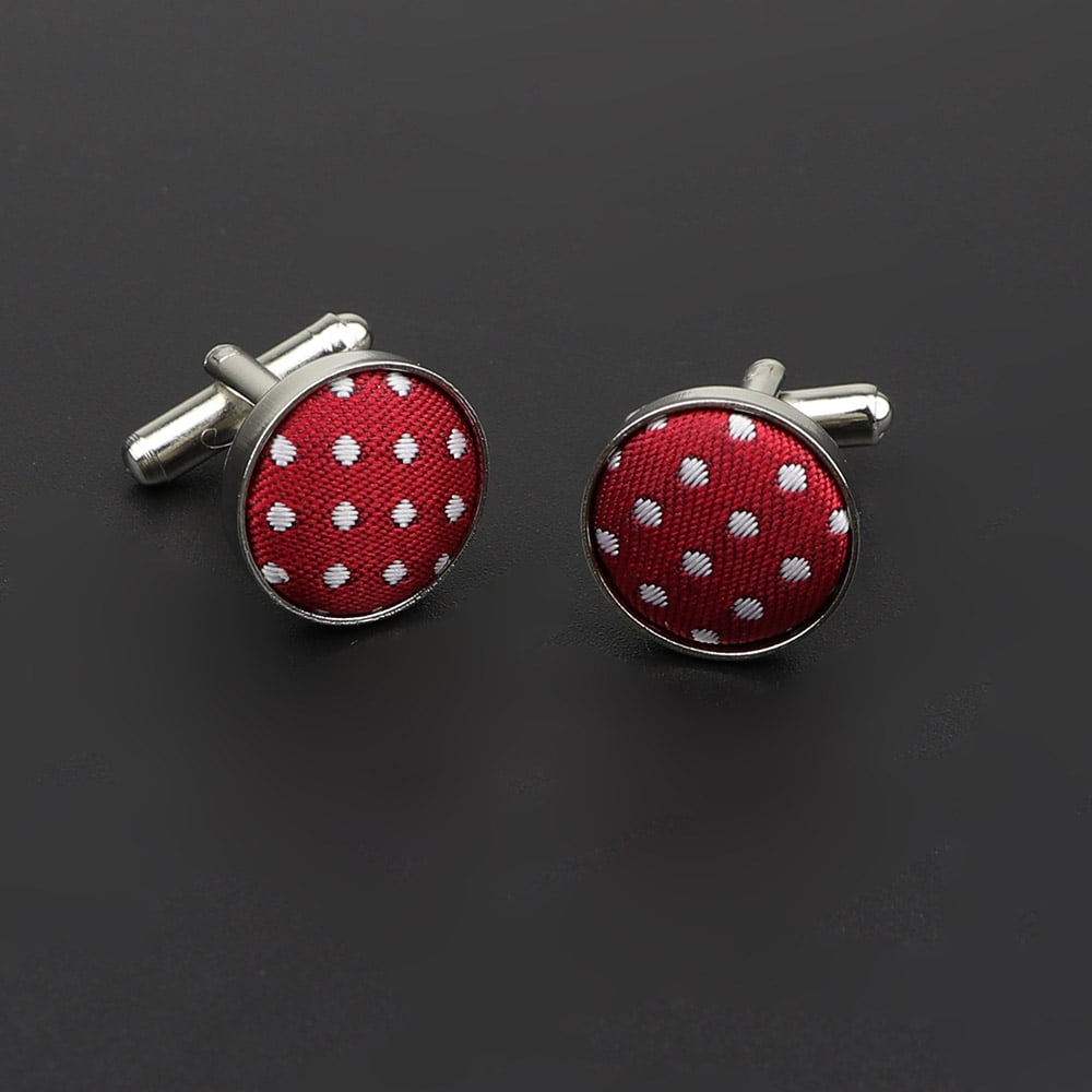 Classic Fashion Dots Solid Polyester Check Design Cufflink For Mens ...