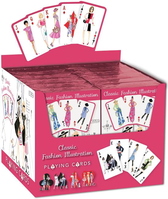 Classic Fashion Illustration Playing Cards Point of Purchase Display ...