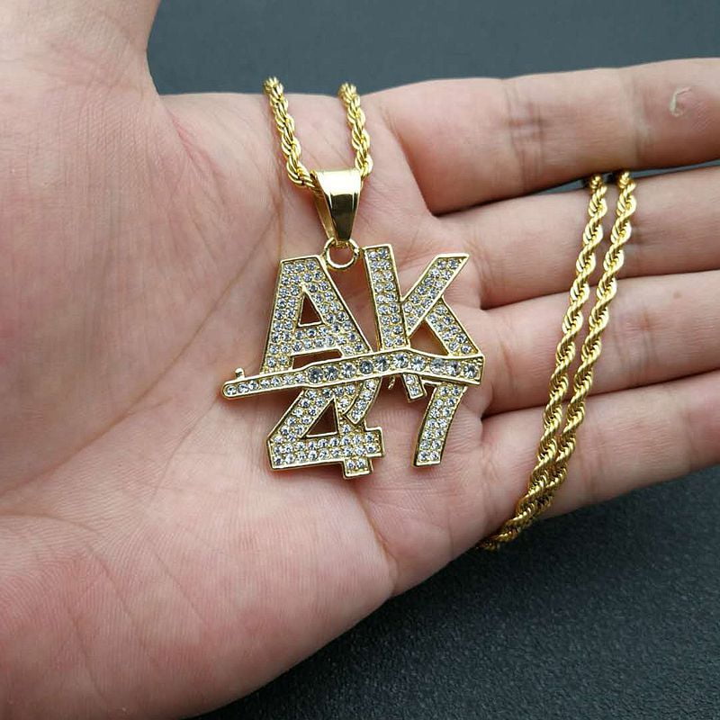Classic Fashion Punk High Quality 14K Yellow Gold Male and Female Hip ...