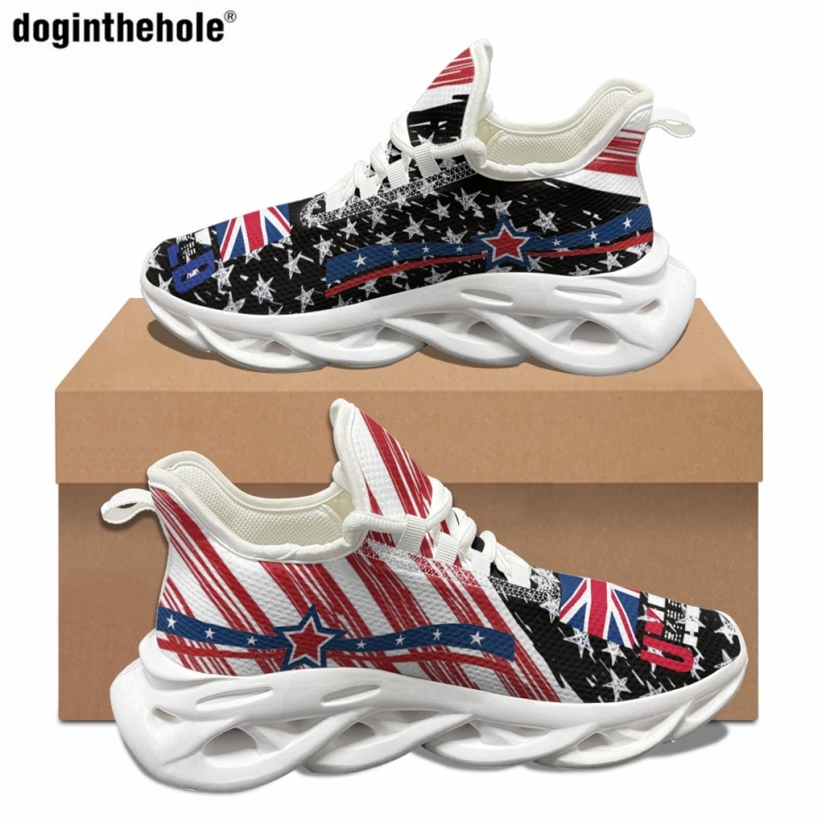 Classic Fashion Women Sneakers Hot British Flag Art Design Print Casual ...