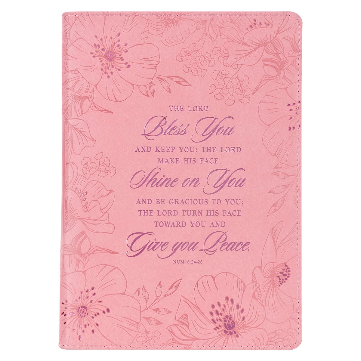 Classic Faux Leather Journal the Lord Bless You Num. 6:24-25 Pink ...