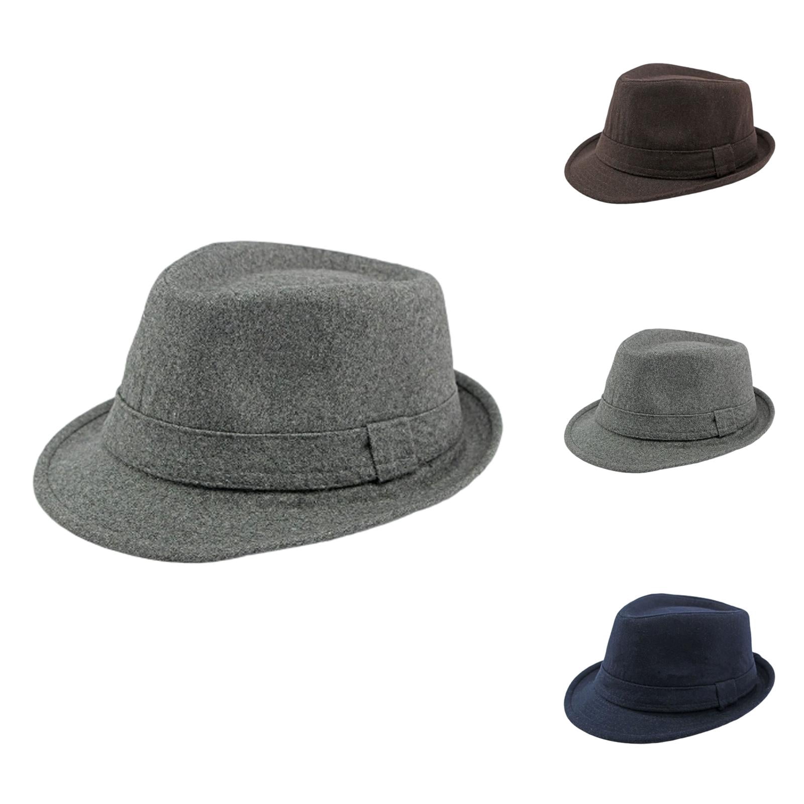 Classic Fedora Hat for Men and Women, Structured Trilby Wide Brim Dress ...