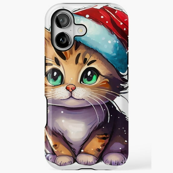 Classic Festive Christmas Cat Holiday Celebration Case iPhone 17 11 12 ...