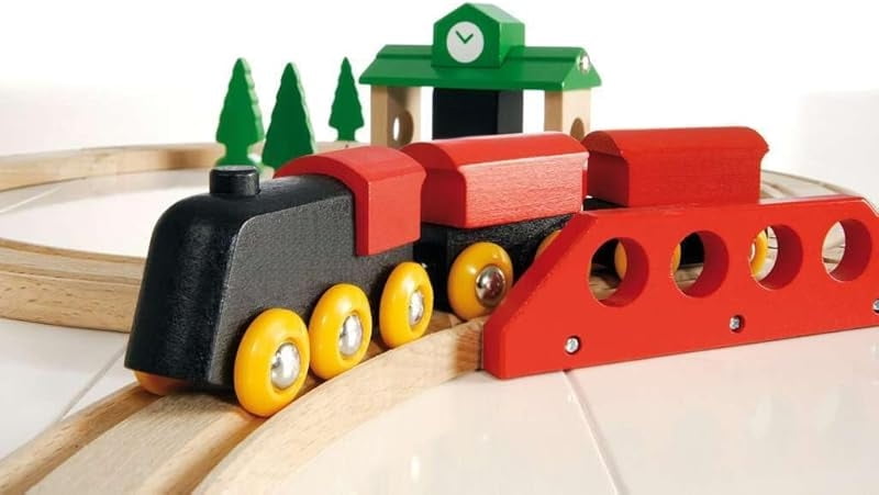 Classic Figure 8 Wooden Train Set – 22-Piece FSC Certified Train Set ...