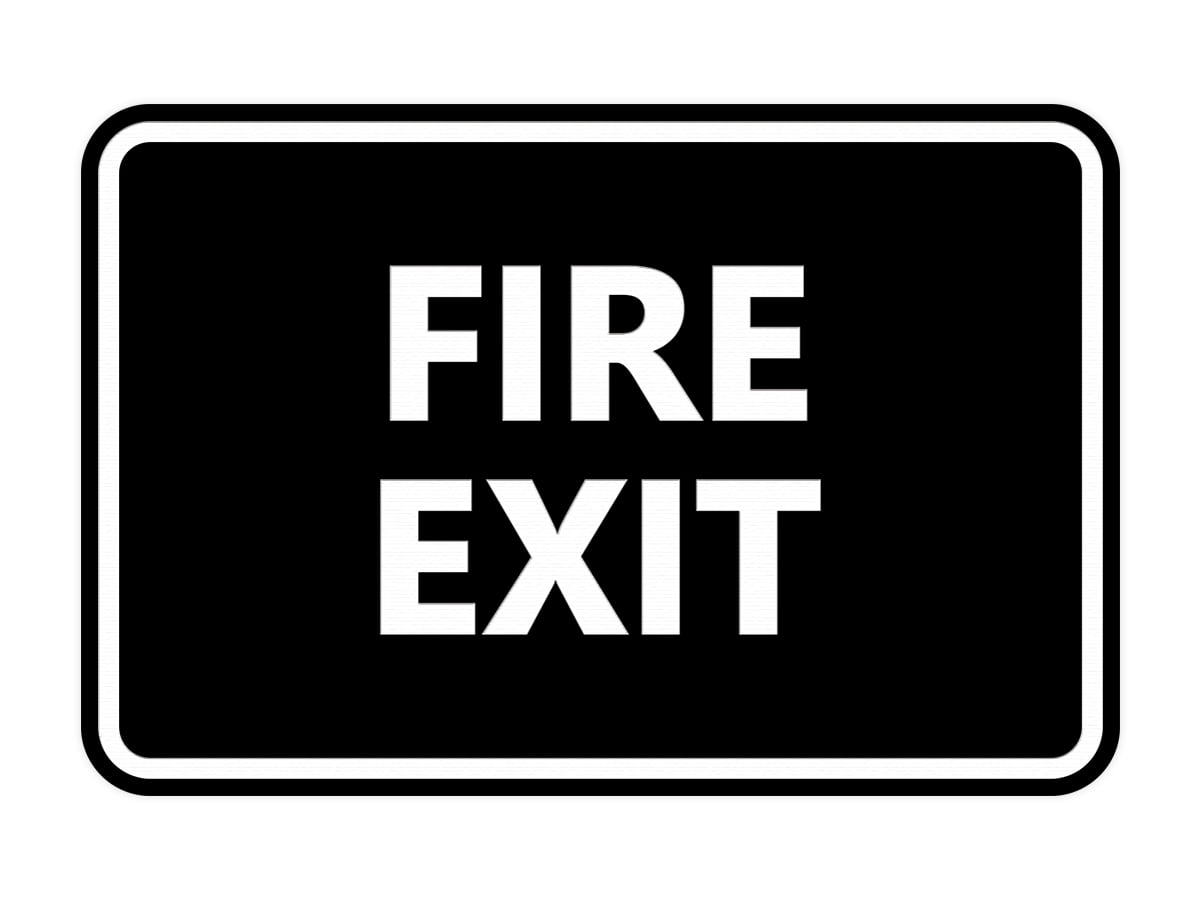 Classic Fire Exit Sign (Black) - Small - Walmart.com