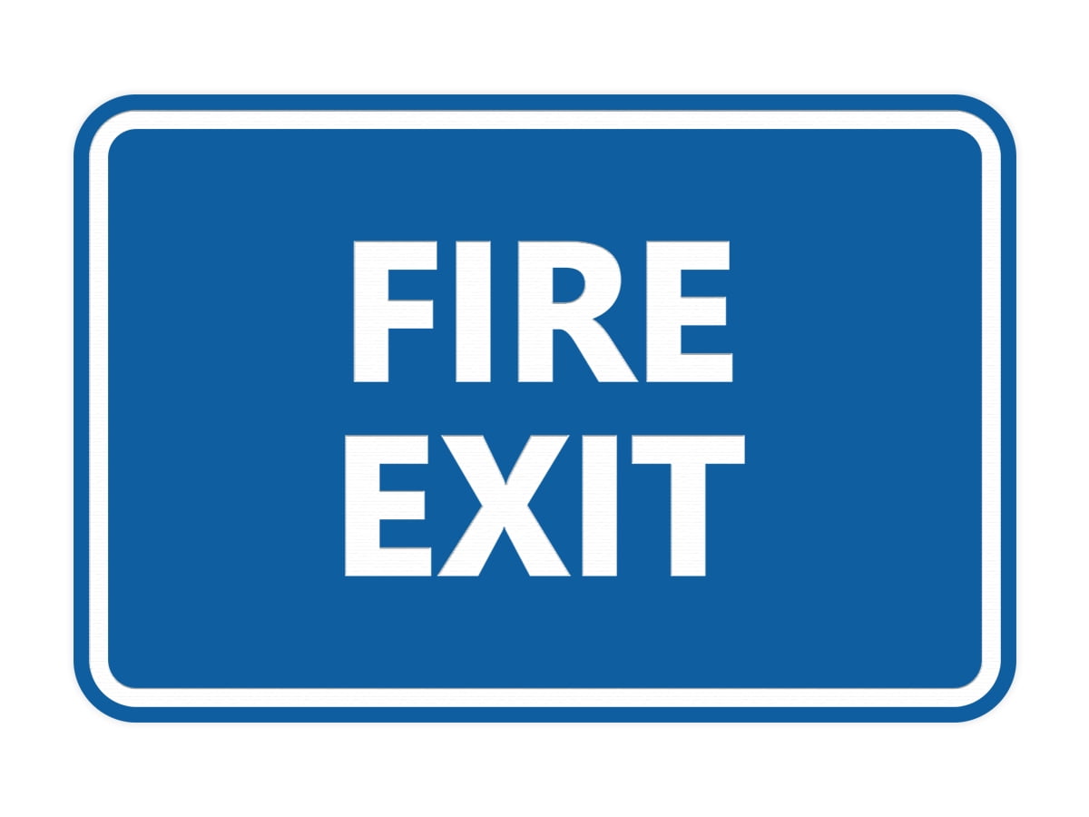 Classic Fire Exit Sign (Blue) - Small - Walmart.com