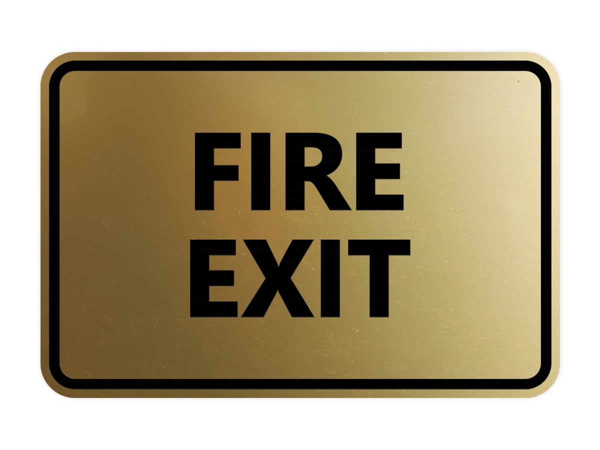 Classic Fire Exit Sign (Brushed Gold) - Large - Walmart.com