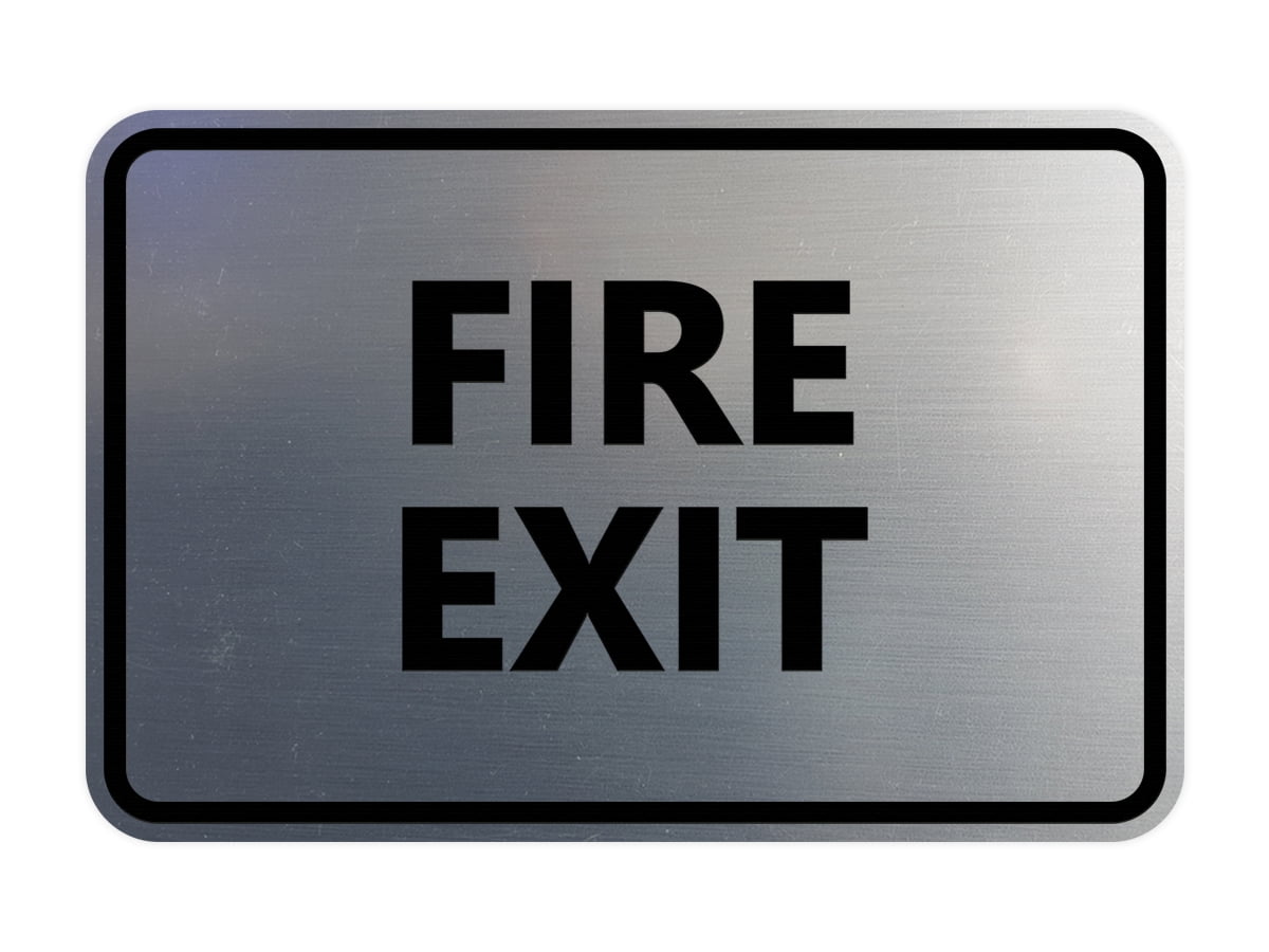 Classic Fire Exit Sign (Brushed Silver) - Small - Walmart.com