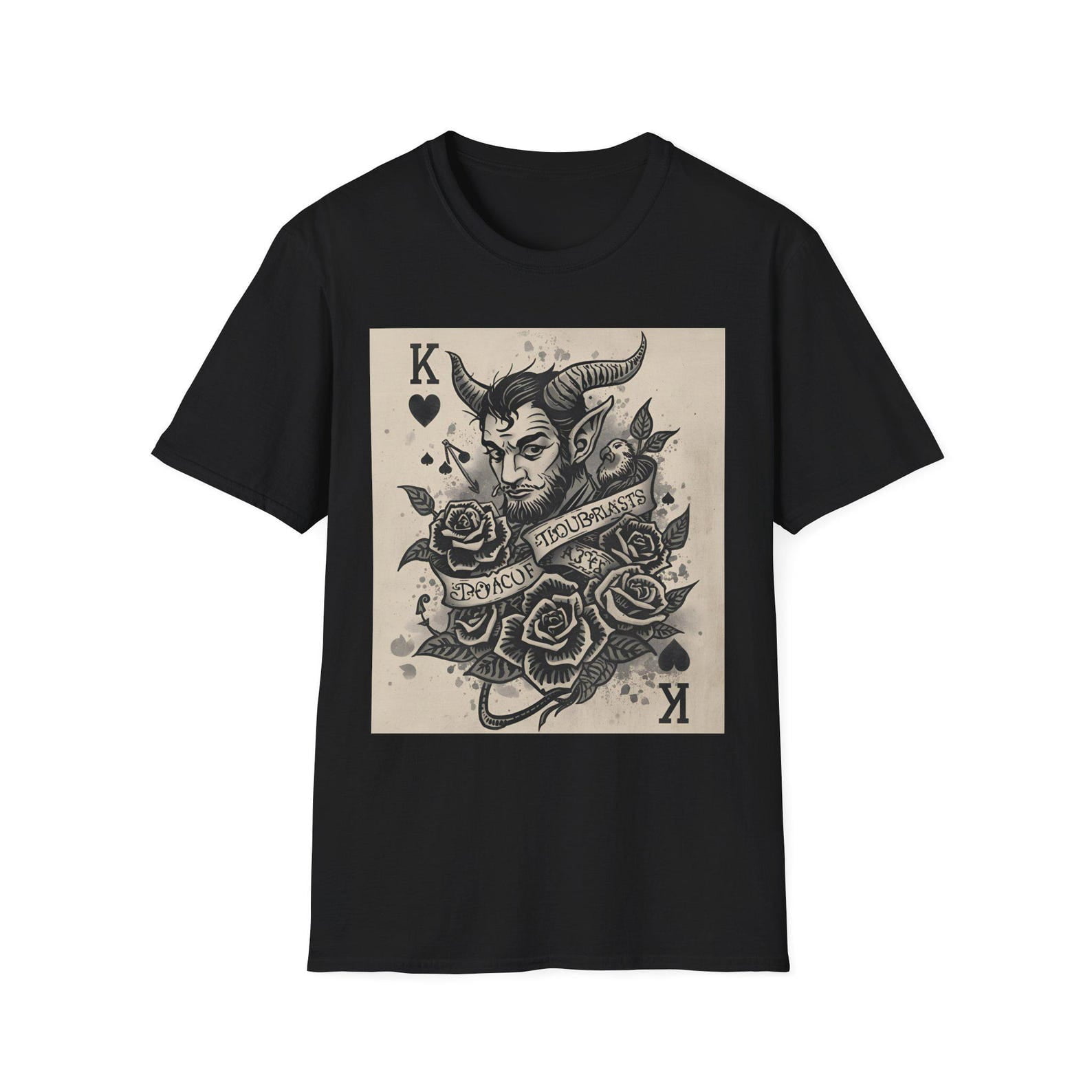 Classic Fit Cotton Crew Neck Short Sleeve Vintage Tattoo Devil Graphic ...