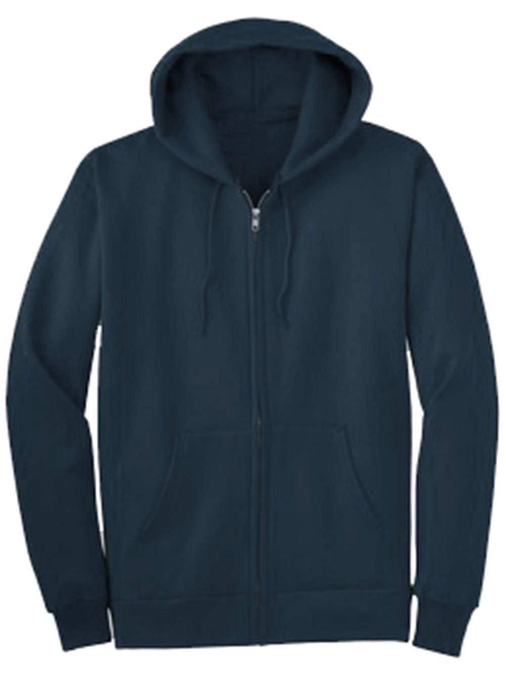 Classic Fitted Basic Zip Up Hoodied Sweater - Navy - Small - Walmart.com