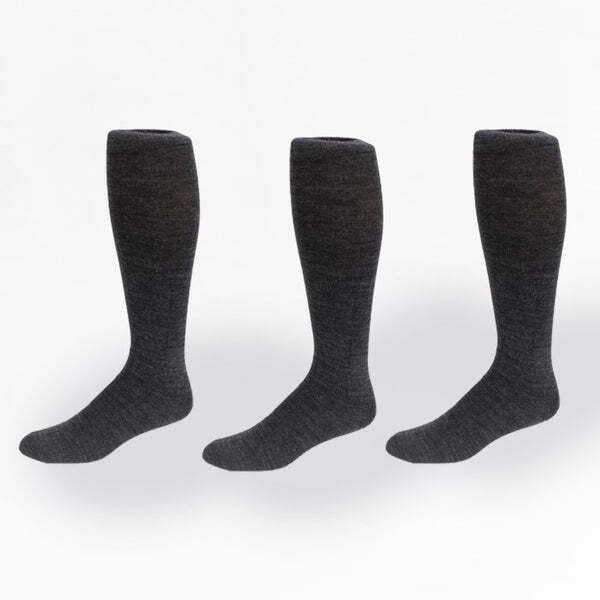 Classic Flat Knit Acrylic Orlon Knee High Socks 3 Pair Pack - Large ...