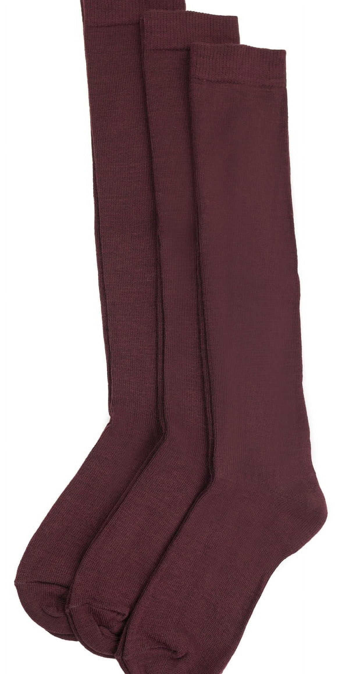 Classic Flat Knit Acrylic Orlon Knee High Socks 3 Pair Pack - Walmart.com
