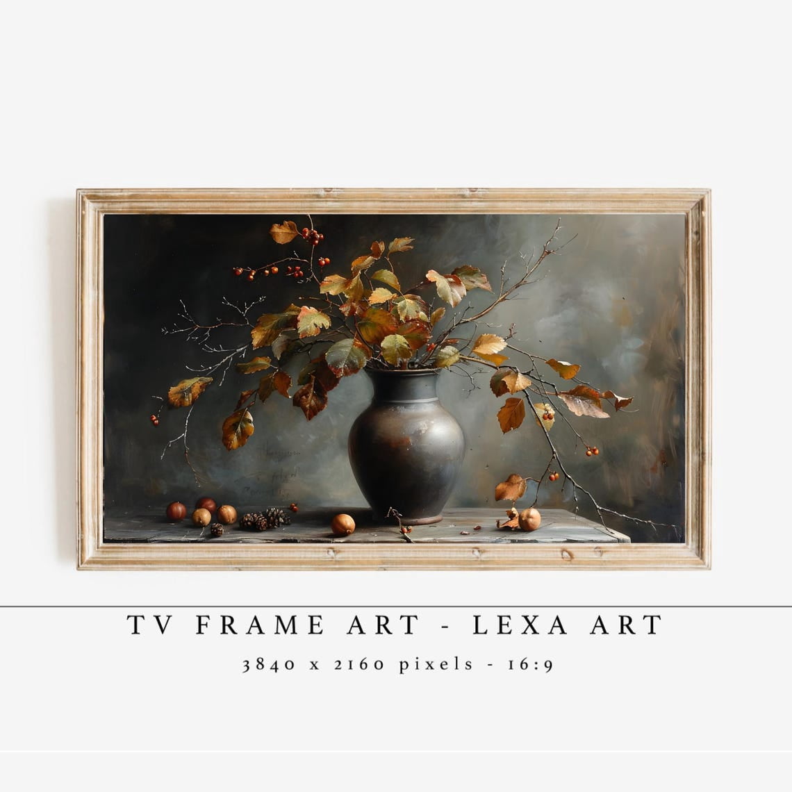 Classic Floral Vase Antique Style Moody Botanical Elegant Living Room ...