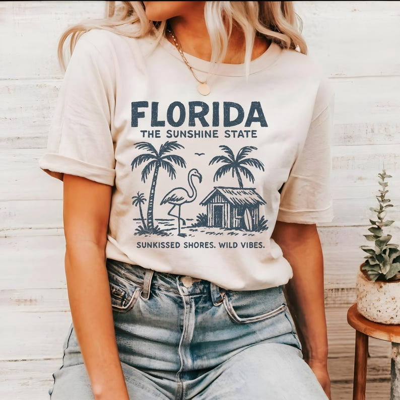Classic Florida Vibes Tee – Relaxed Fit Beach Lover Shirt - Walmart.com