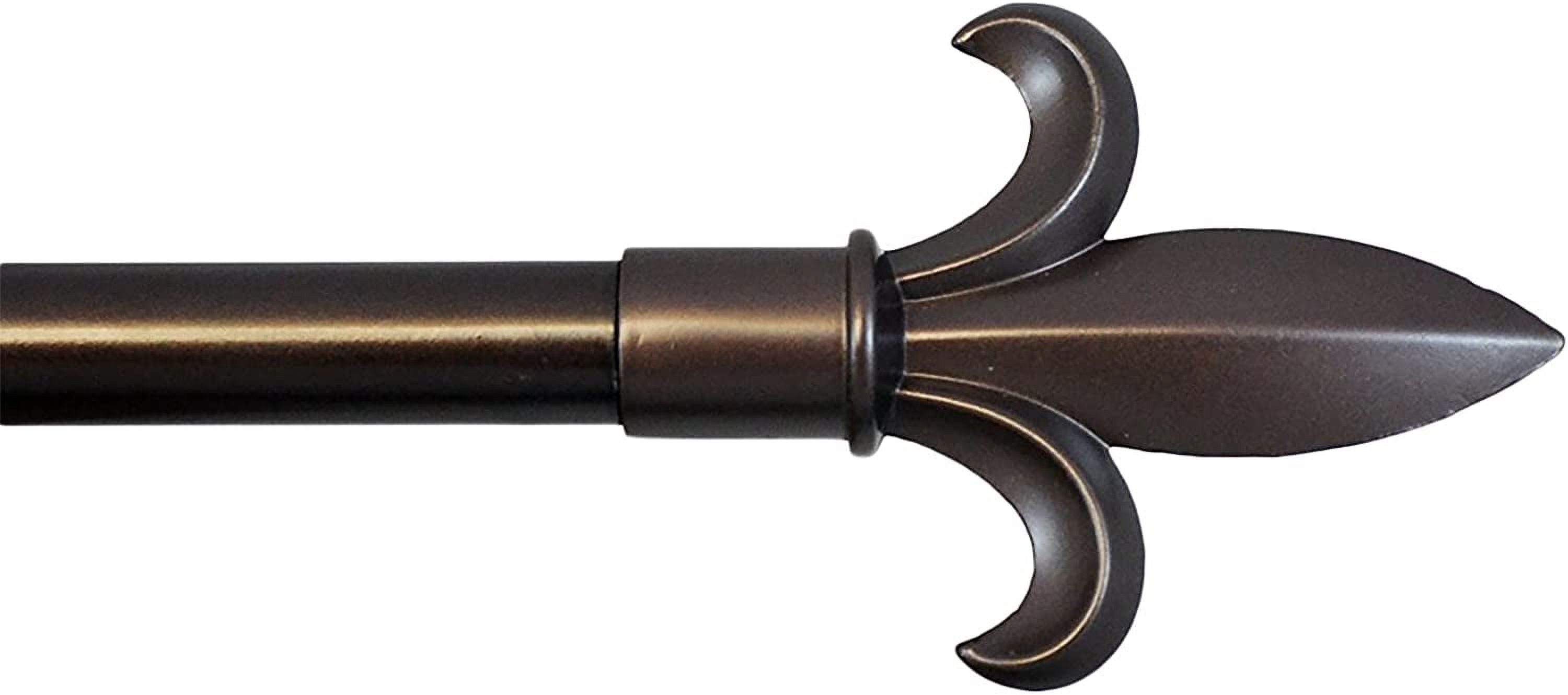 Classic Forged Iron Fleur De Lis Window Drapery Rod Set (Bronze, 84 ...