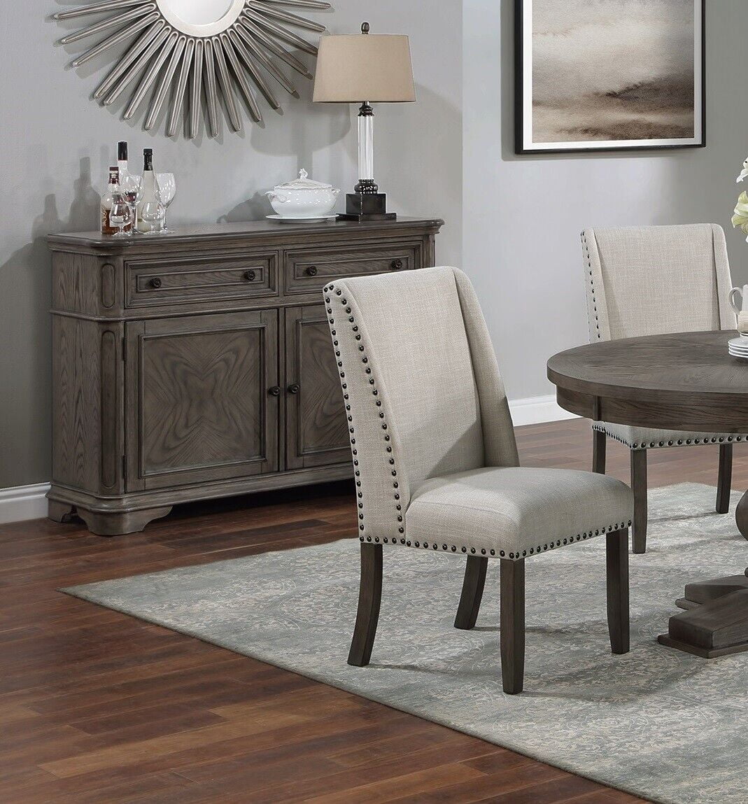 Classic Formal Upholstered Cushion Chairs 2pc Set Dining Side Chairs ...