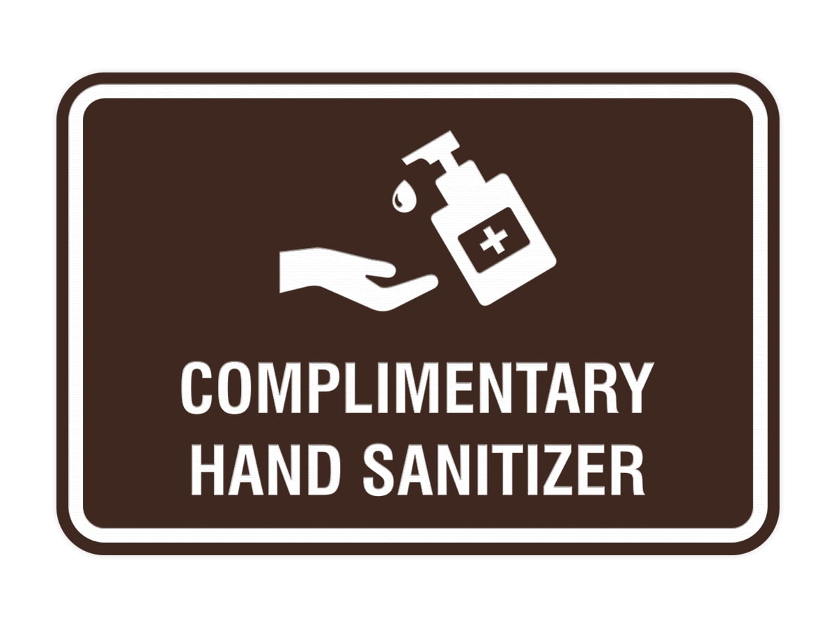 Classic Frame Complimentary Hand Sanitizer Sign (Dark Brown) - Medium ...