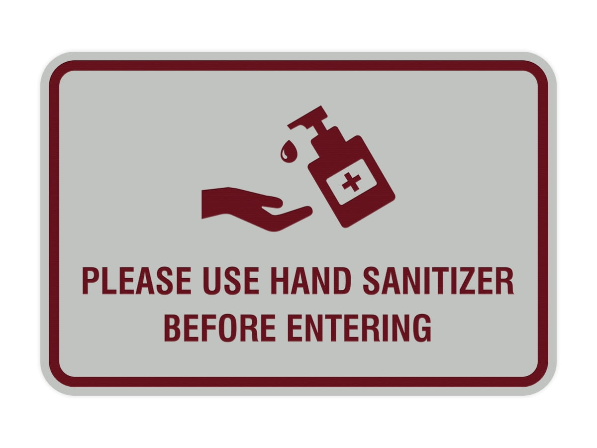 Classic Frame Please Use Hand Before Entering Sign (Light Grey ...