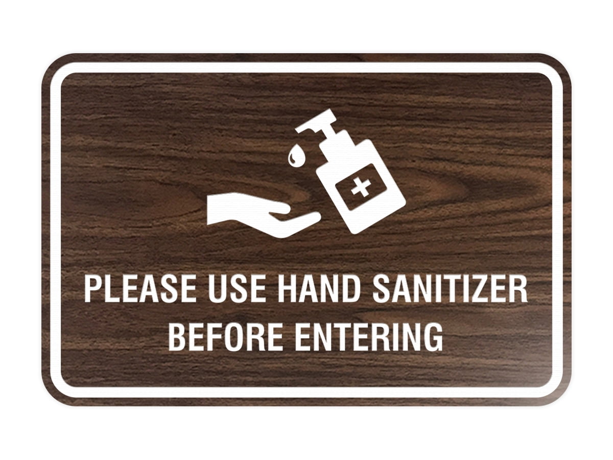 Classic Frame Please Use Hand Sa Before Entering Sign (Walnut) - Medium ...