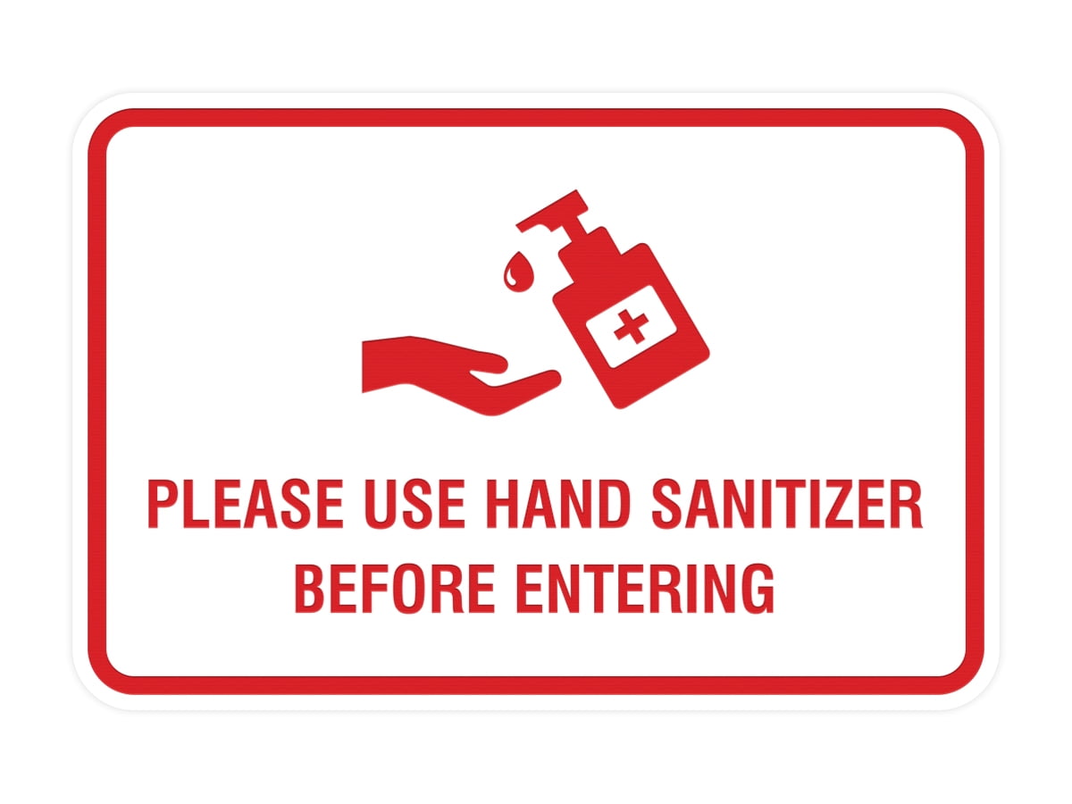 Classic Frame Please Use Hand San Before Entering Sign (White/Red ...