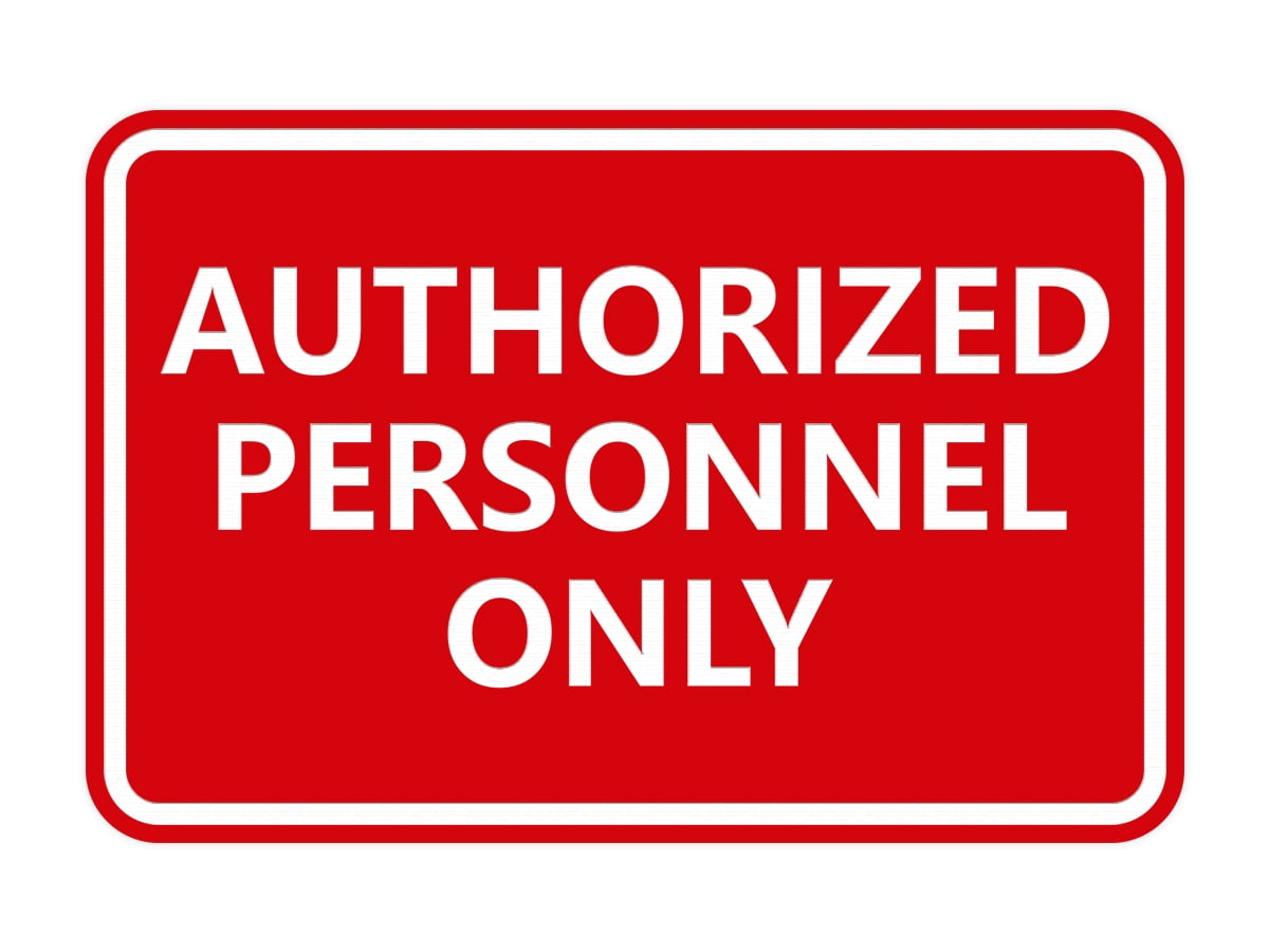 Classic Framed Authorized Personnel Only Sign (Red) - Large - Walmart.com