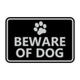 Classic Framed Beware of Dog Sign (Black / Silver) - Small - Walmart.com