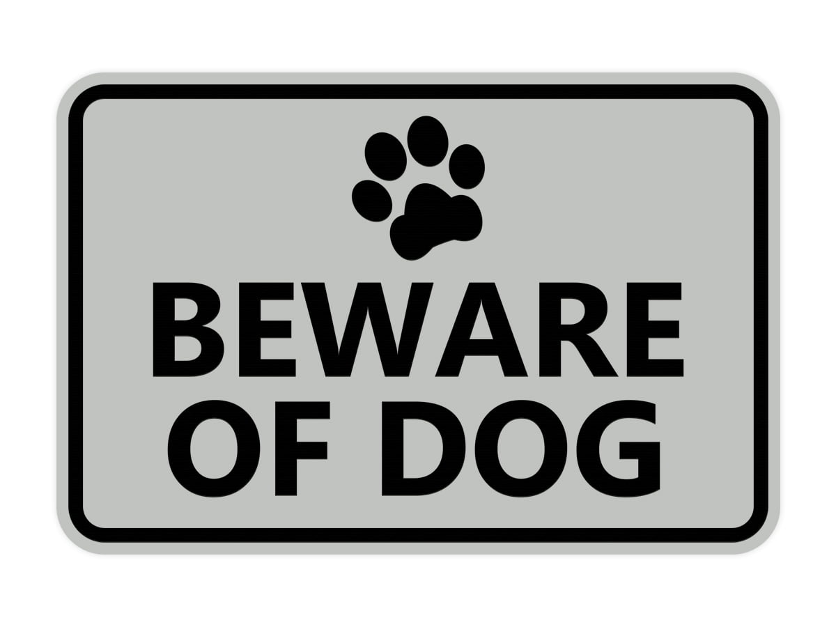 Classic Framed Beware of Dog Sign (Lt Gray) - Small - Walmart.com
