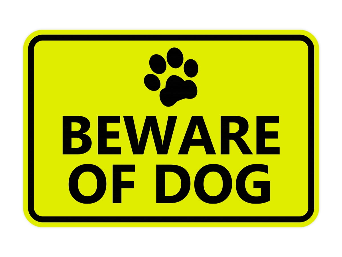 Classic Framed Beware of Dog Sign (Yellow / Black) - Small - Walmart.com