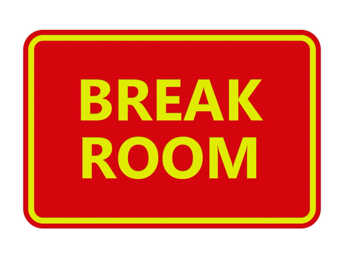 Classic Framed Break Room Sign (Red/Yellow) - Small - Walmart.com