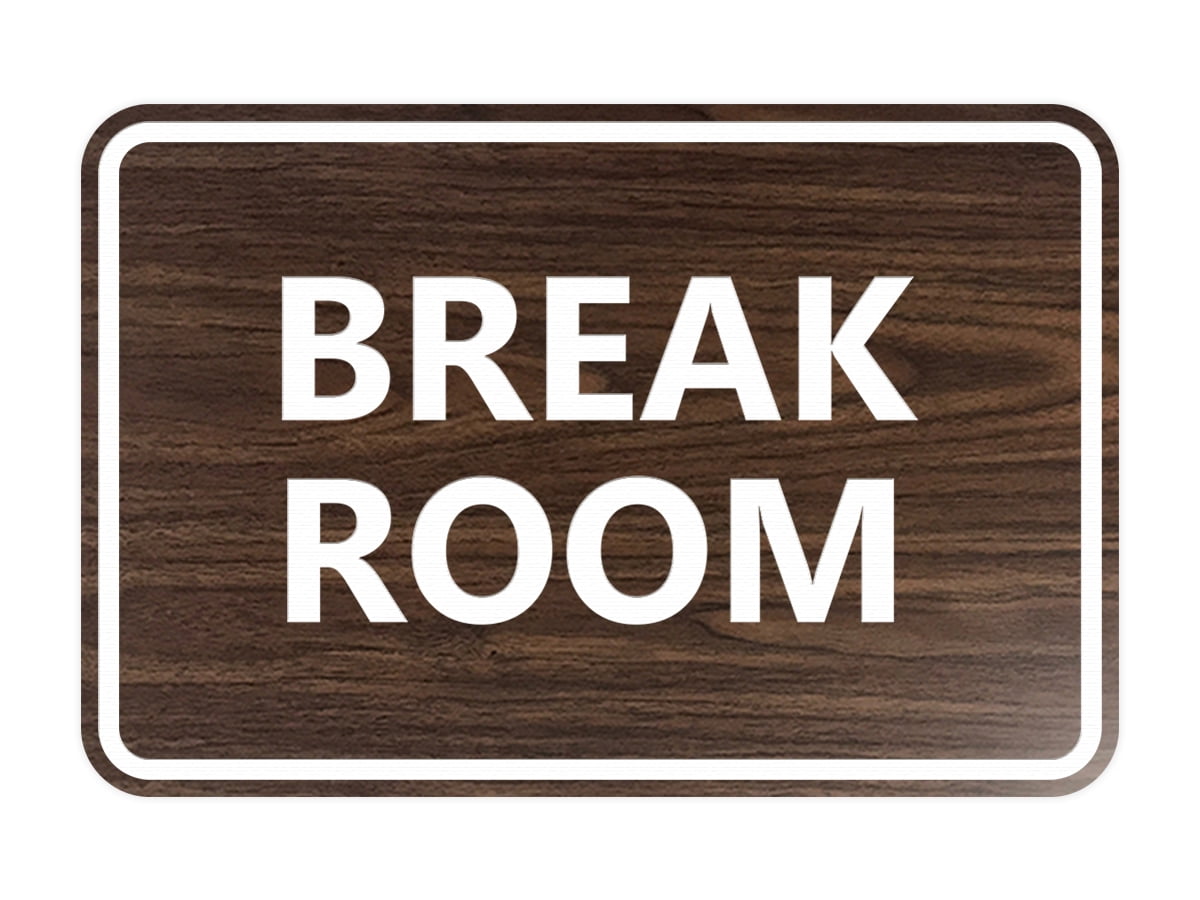 Classic Framed Break Room Sign (Walnut) - Medium - Walmart.com