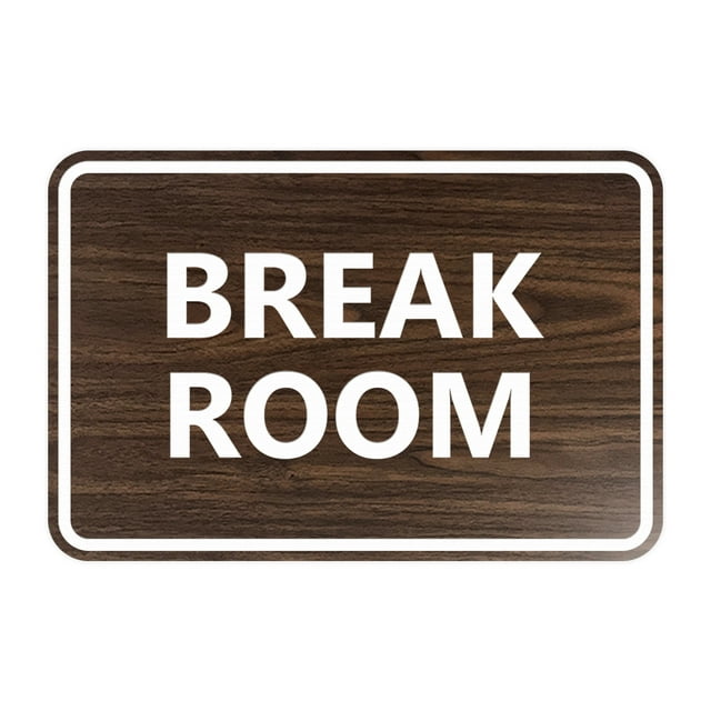 Classic Framed Break Room Sign (Walnut) - Medium - Walmart.com