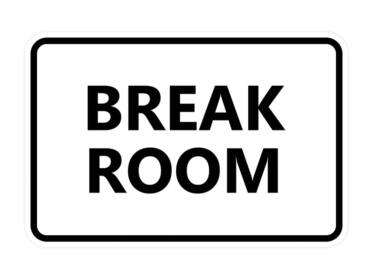 Classic Framed Break Room Sign (White) - Large - Walmart.com