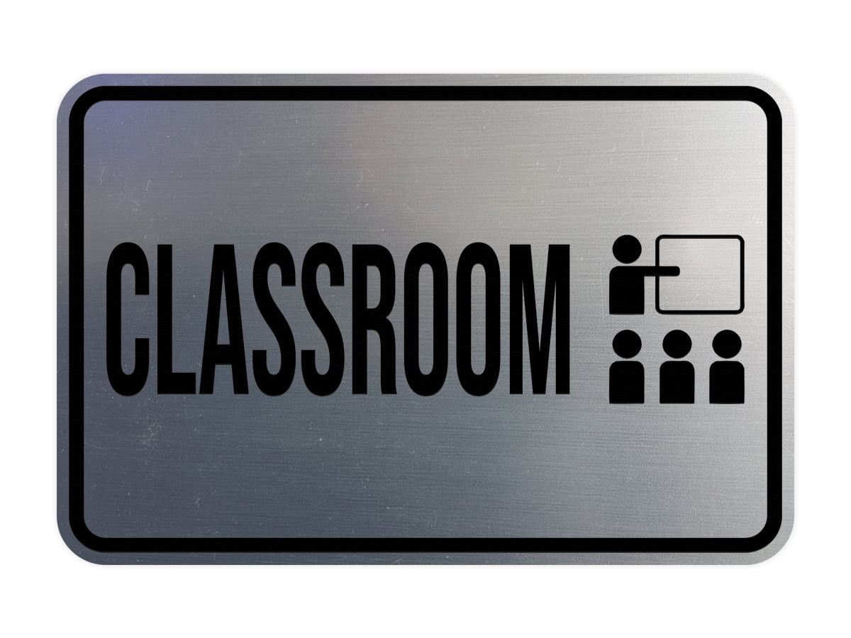 Classic Framed Classroom Sign (Navy Blue / White) - Large - Walmart.com