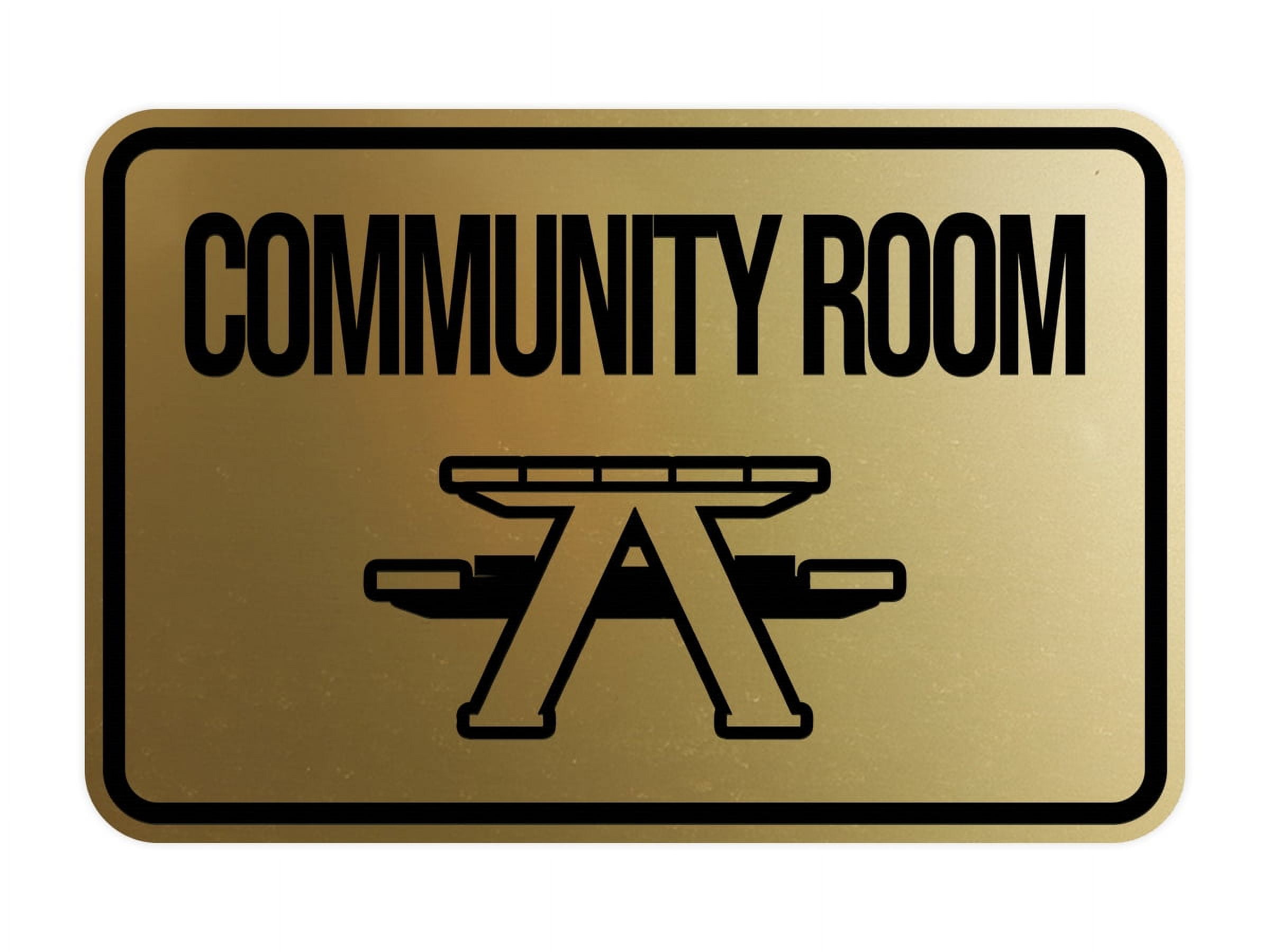 Classic Framed Community Room Sign (Black Gold) - Large - Walmart.com