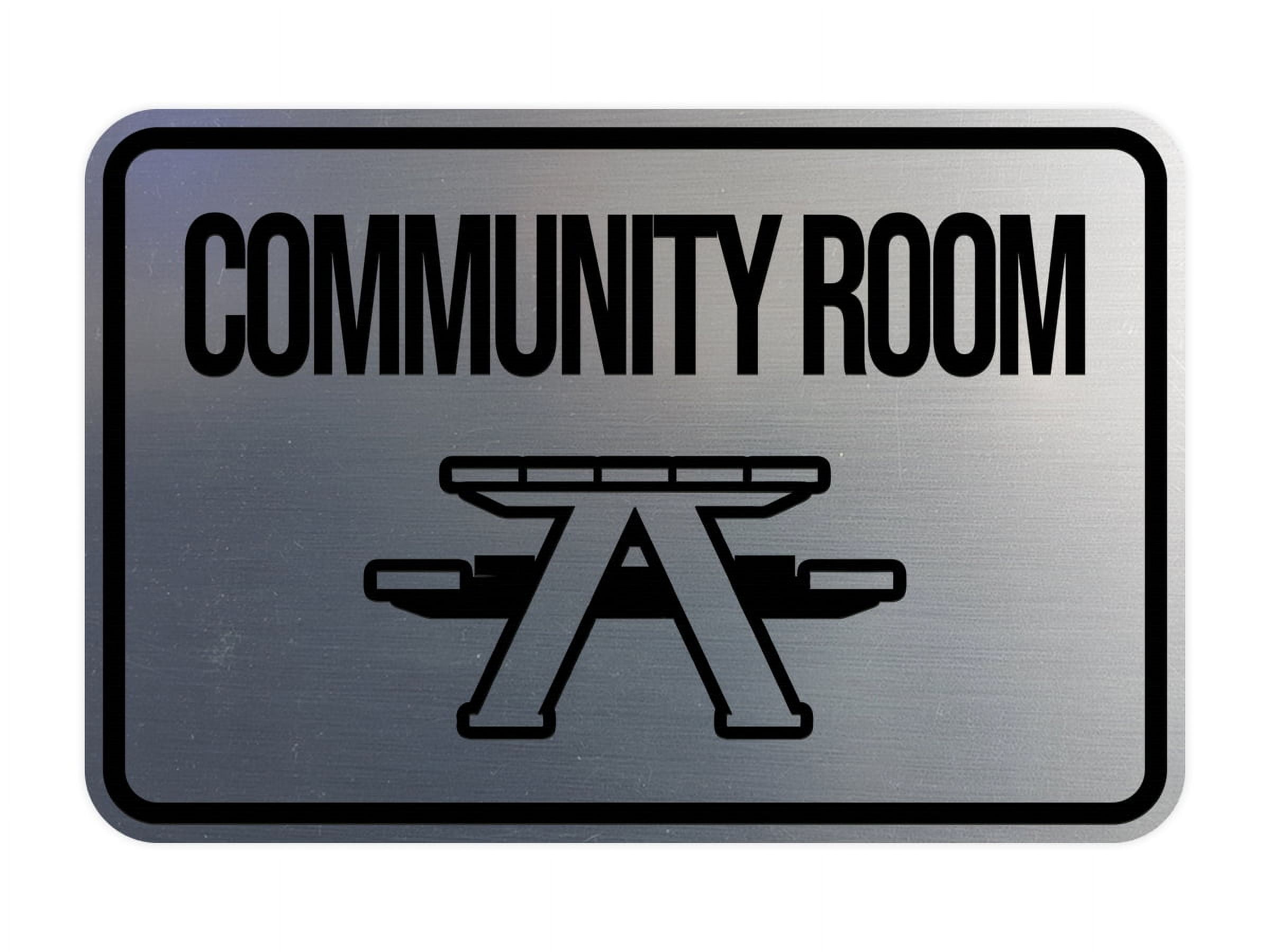 Classic Framed Community Room Sign (Navy Blue / White) - Large ...