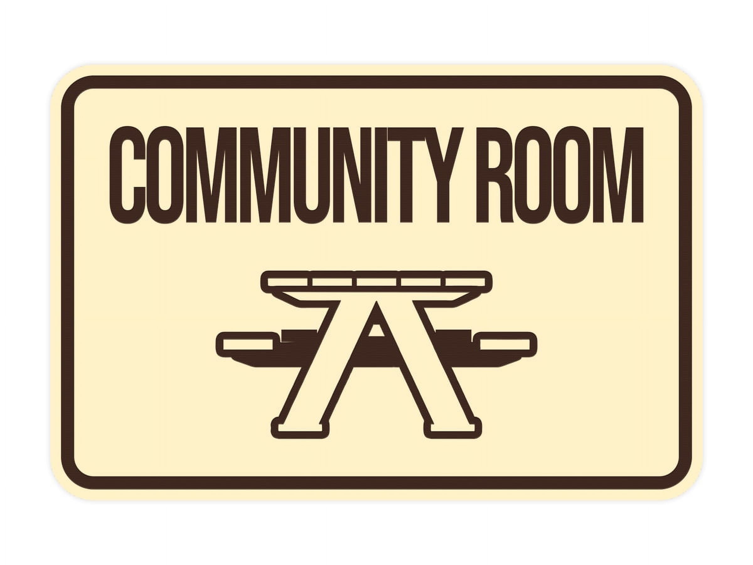 Classic Framed Community Room Sign (Navy Blue / White) - Medium ...
