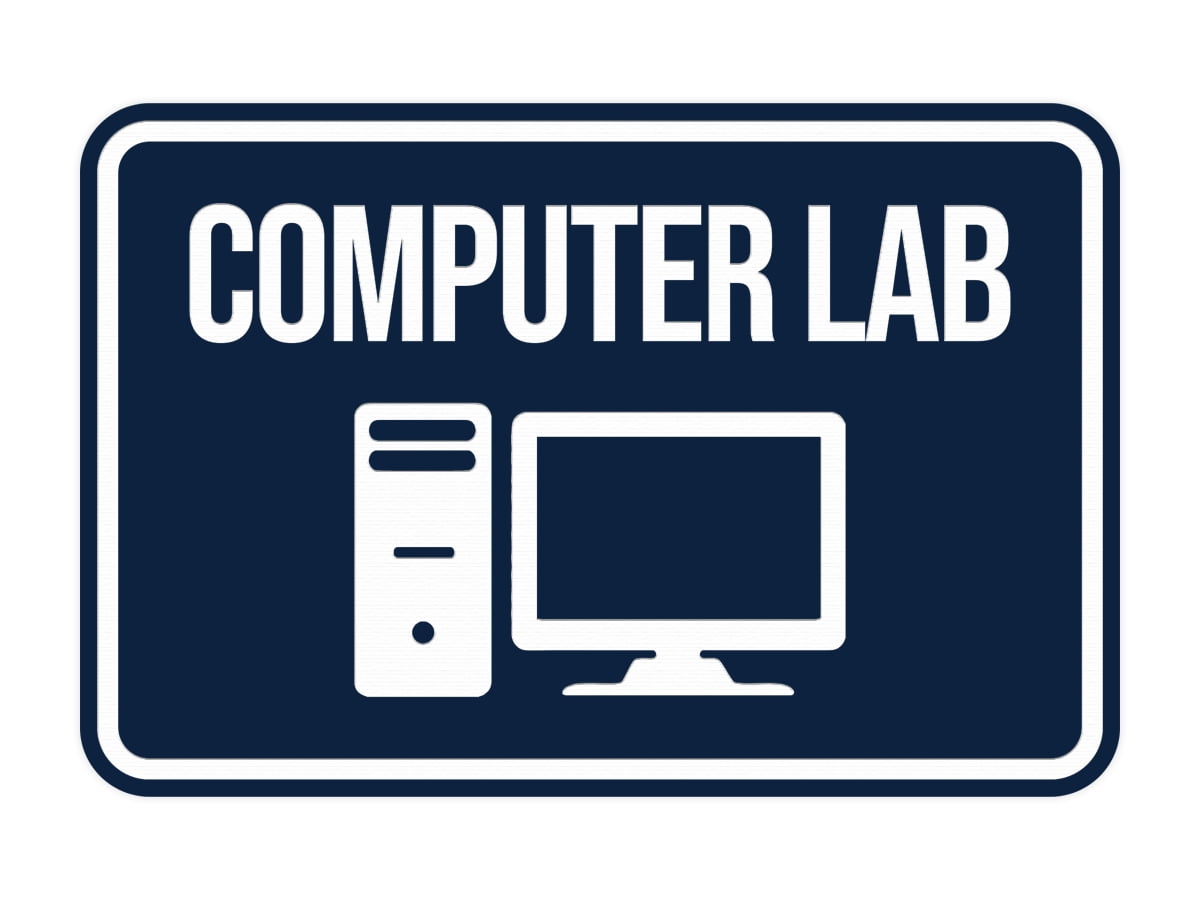 Classic Framed Computer Lab Sign (Blue) - Large - Walmart.com