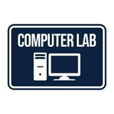 Classic Framed Computer Lab Sign (Blue) - Large - Walmart.com