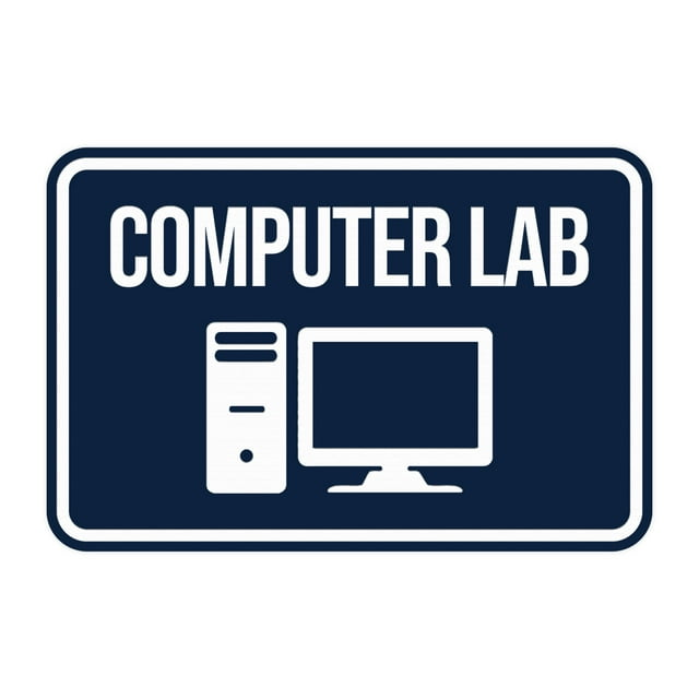 Classic Framed Computer Lab Sign (Blue) - Large - Walmart.com