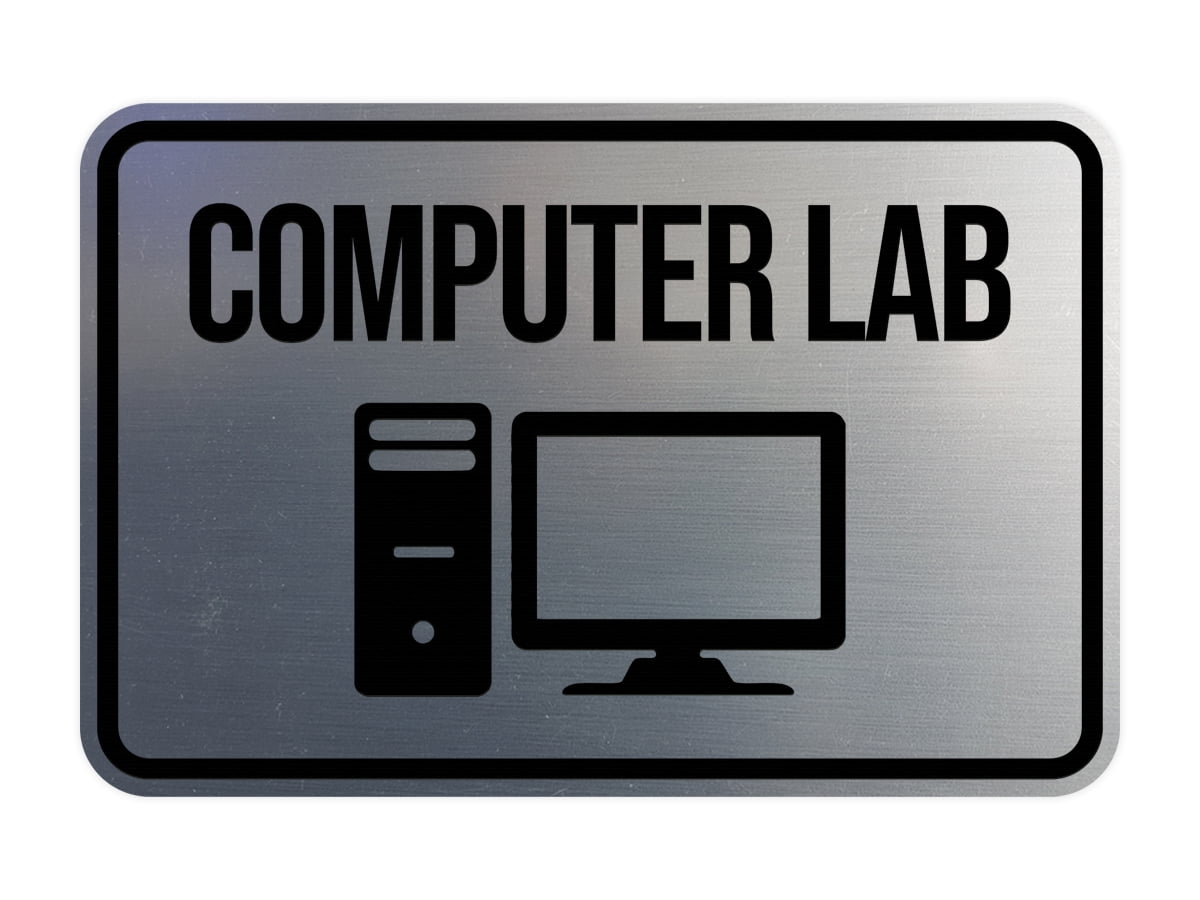 Classic Framed Computer Lab Sign (Navy Blue / White) - Large - Walmart.com