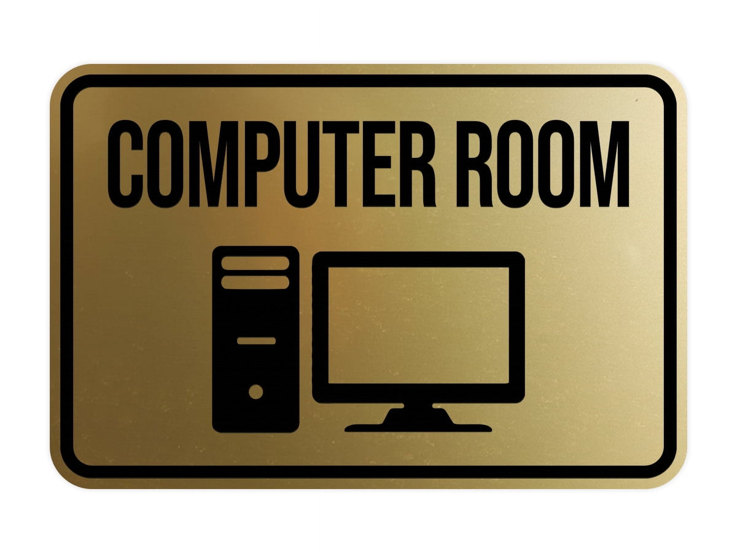 Classic Framed Computer Room Sign (Black Gold) - Large - Walmart.com