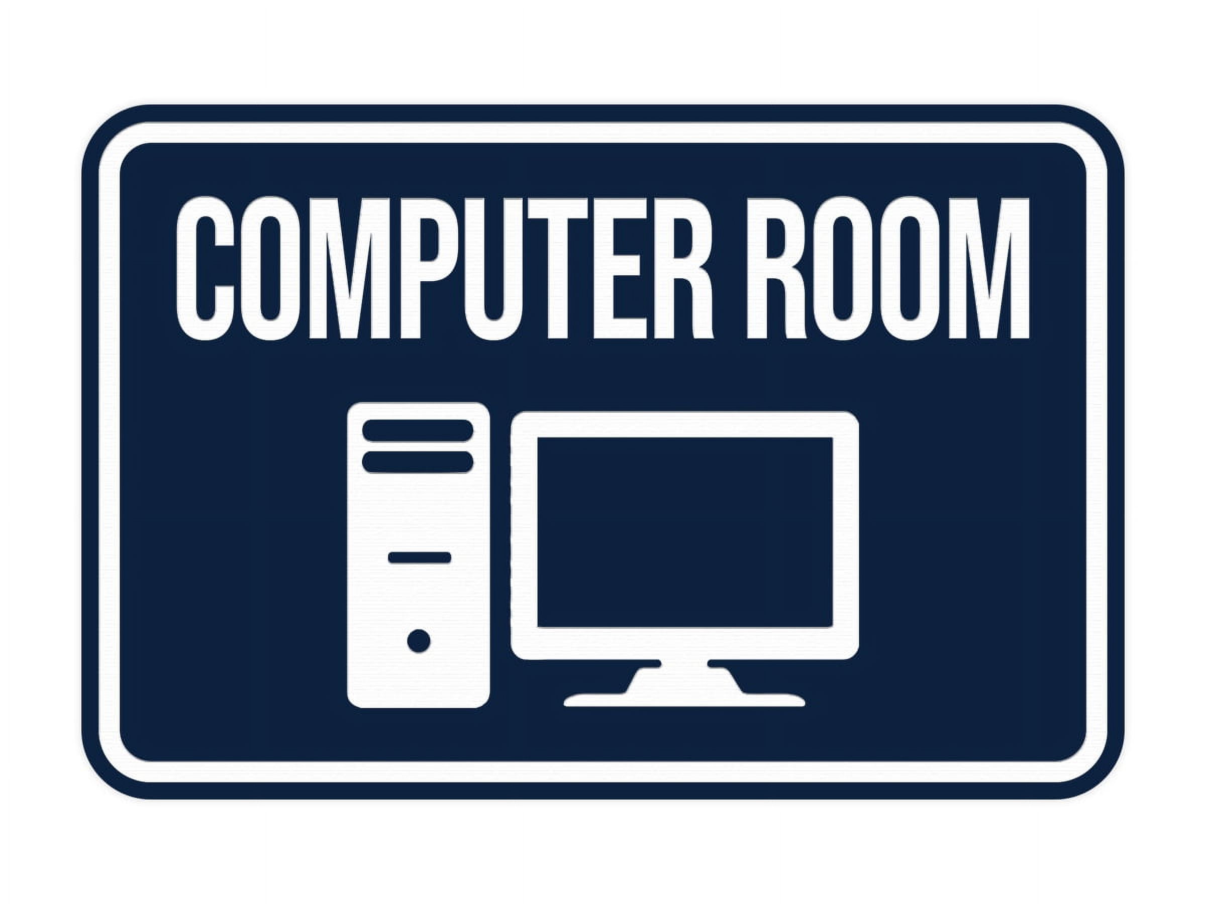 Classic Framed Computer Room Sign (Blue) - Large - Walmart.com