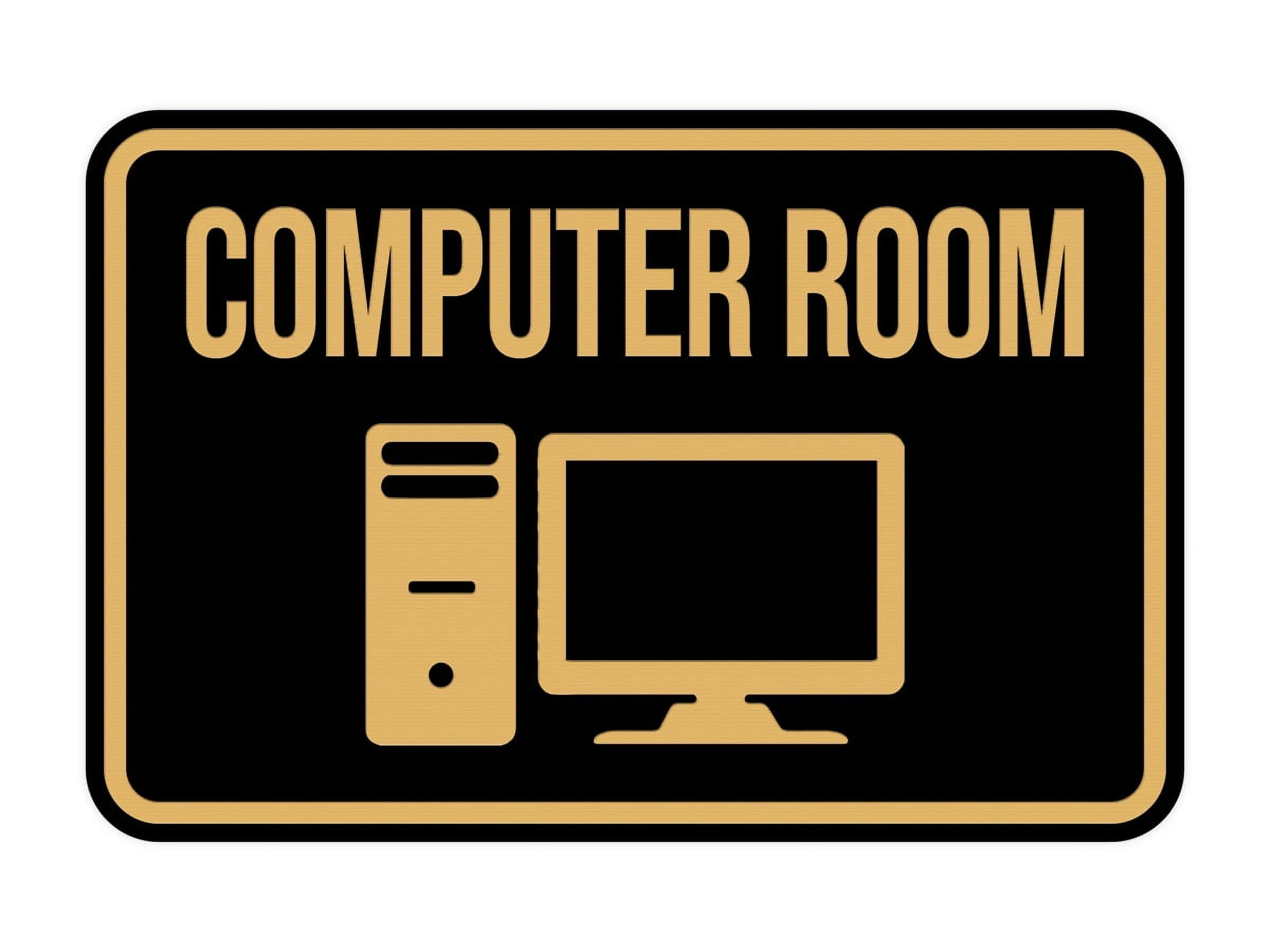 Classic Framed Computer Room Sign (Ivory/Dark Brown) - Large - Walmart.com