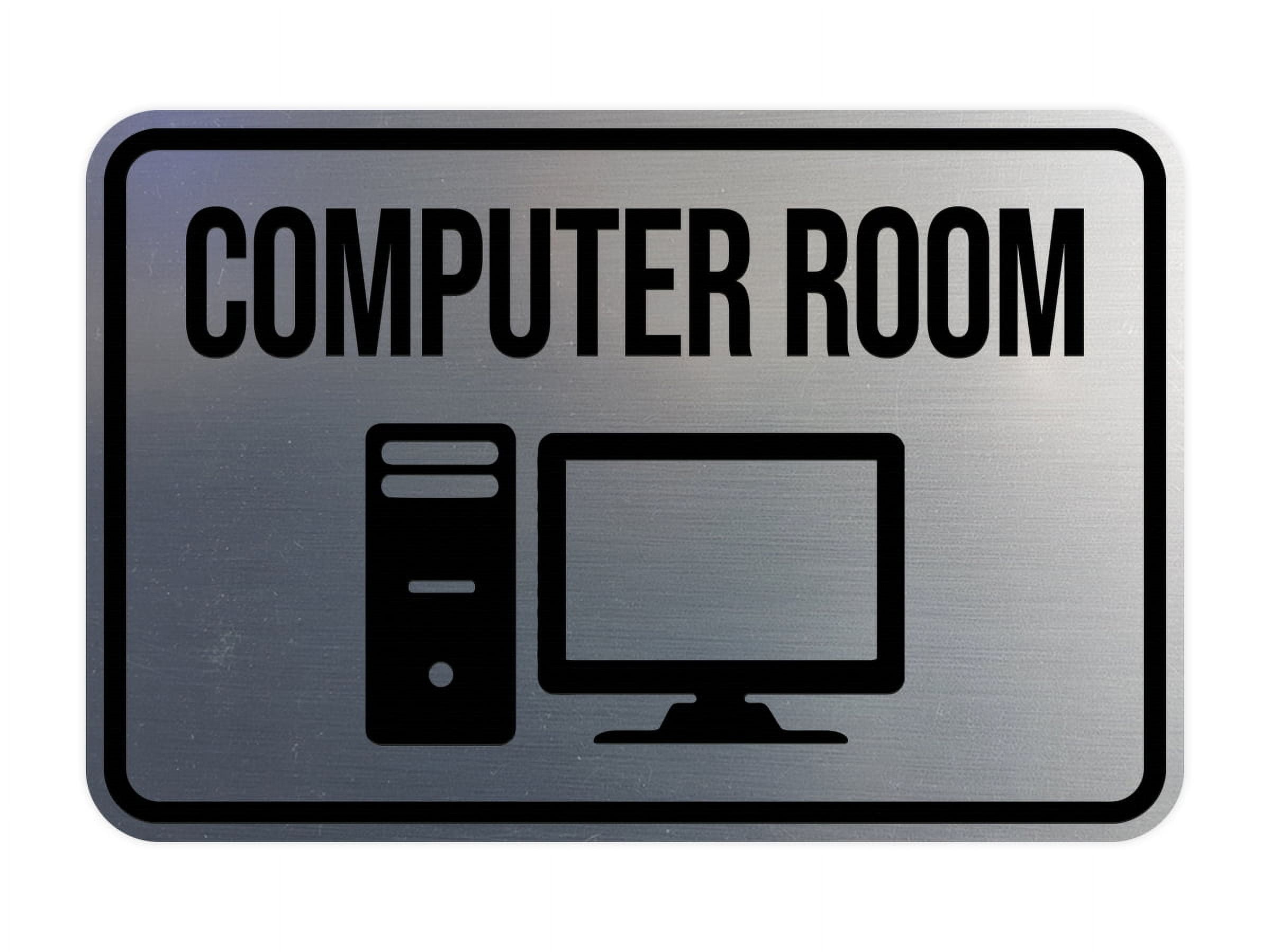 Classic Framed Computer Room Sign (Navy Blue / White) - Large - Walmart.com